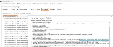 Plugin Registration Tool Prt ‘invalid Plug In Registration Stage