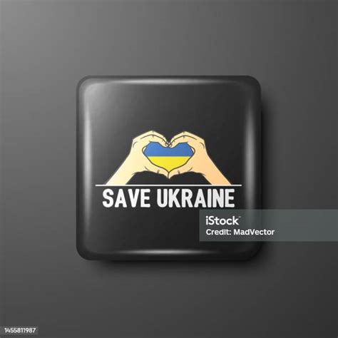 무기와 우크라이나 국기로 우크라이나 반전 전화를 저장하십시오 블랙 버튼 핀 배지 투쟁 항의 우크라이나 지원 슬로건 벡터 일러스트 레이 션 0명에 대한 스톡 벡터 아트 및