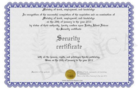Security Certificate