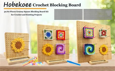 Hobekoee 13 Inch Crochet Blocking Board With 20 Pegs Granny