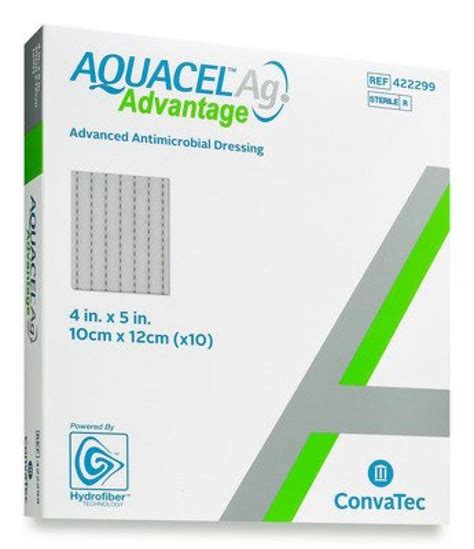 Convatec Aquacel Ag Advantage Silver Dressing Rectangle Hydrofiber