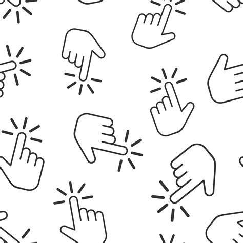 Click Mouse Icon Seamless Pattern Background Pointer Vector Illustration On White Isolated