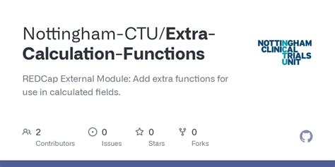 Github Nottingham Ctuextra Calculation Functions Redcap External