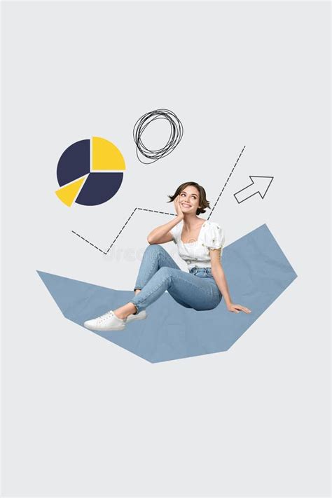 Vertical Image Poster Art Photo Collage Of Happy Businesswoman Receive