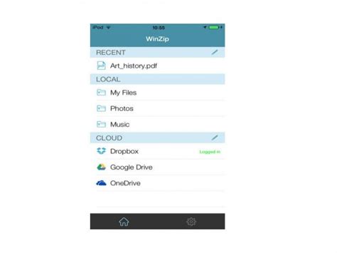 Winzip für iOS packt verschlüsselt und regeneriert Daten in Online