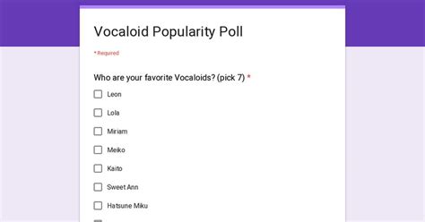 Unofficial Rvocaloid Popularity Poll Rvocaloid