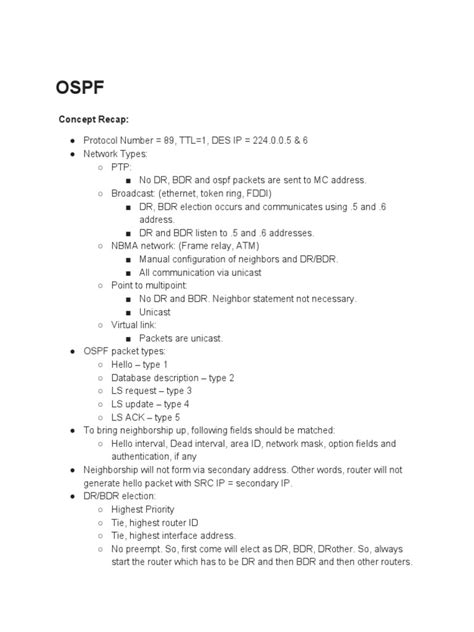 Ospf Short Notes Pdf Wide Area Network Computing