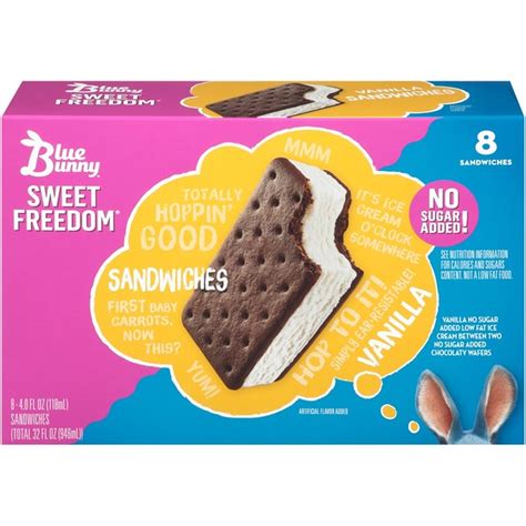 Blue Bunny Sweet Freedom Vanilla Ice Cream Sandwiches 8 Ct Delivery