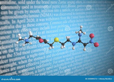 Ranitidine Molecular Structure On Black Royalty Free Illustration 105153531