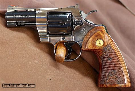 COLT PINTO PYTHON THREE 3 INCH CUSTOM MADE 357 NICKEL BLUE COSTOM GRIPS NEVER TURNED