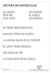 LECTURA EN MAYÚSCULAS - M L S P T N D - La libreta piruleta