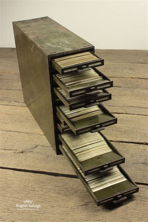 Vintage Flat Index Card File Photo Cabinet The Hoarde Vintage