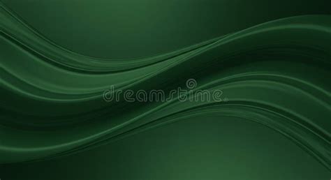 Abstract Design Featuring Flowing Curved Green Lines Against A Darker Green Stock Illustration