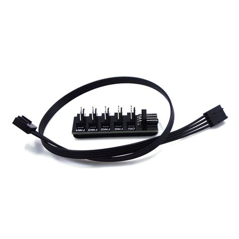 Разветвитель для 3 и 4 pin PWM вентиляторов (1x5 шт, датчик оборотов ...