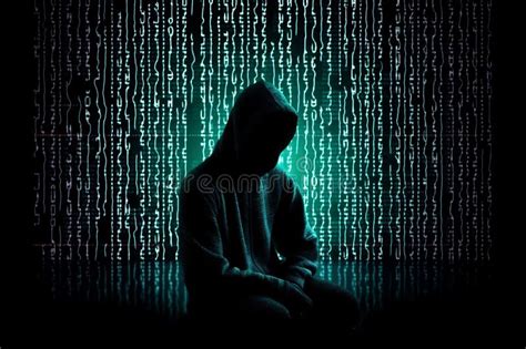 hacker front of his computer committing digital cybercrime generative