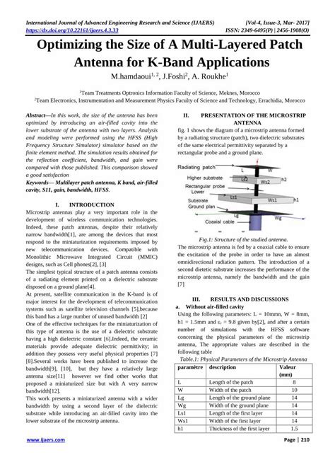 pdf optimizing the size of a multi layered patch antenna for k band applications dokumen tips