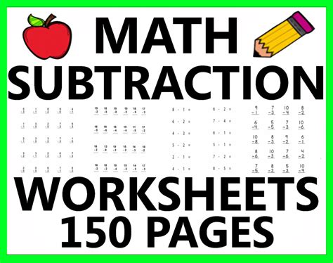 No Prep Math Subtraction Subtract Minus Worksheets Made By Teachers