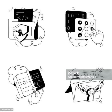 Programming Data Doodle Mini Illustrations Stock Illustration Download Image Now Doodle