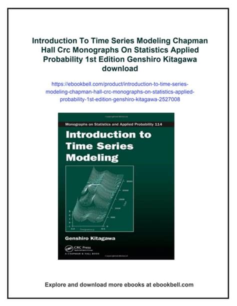 Introduction To Time Series Modeling Chapman Hall Crc Monographs On Statistics Applied