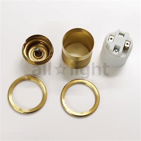 E26真鍮ソケット ソケットリング2個付き E26口金用 E26 M10 Brass Socket オールライト Yahoo店 通販