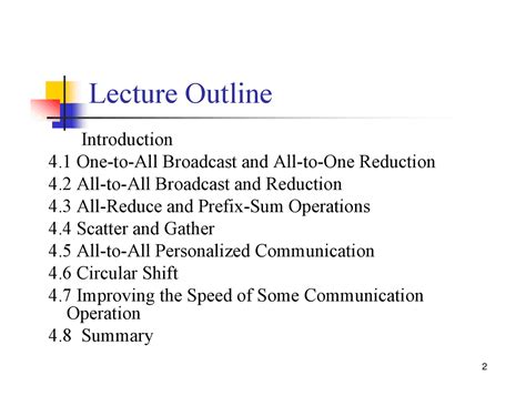Basic Communication Operations Parallel Computing Lecture Slides Docsity