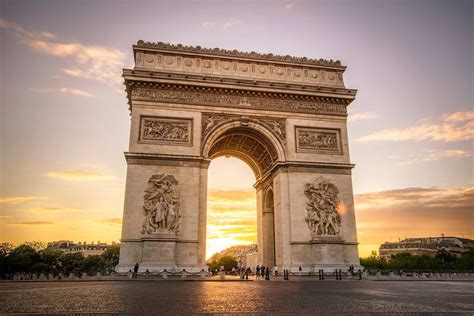 Arc De Triomphe At Sunset