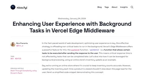 Enhancing User Experience With Background Tasks In Vercel Edge