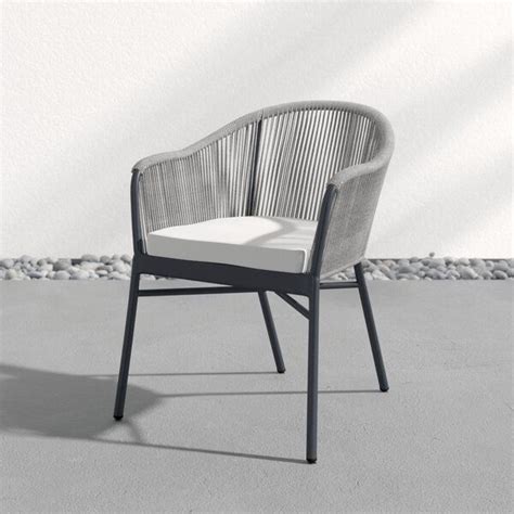 Allmodern Domenica Patio Dining Armchair With Cushion And Reviews