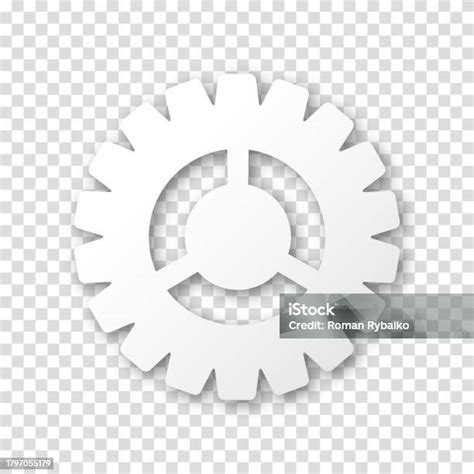 기어 아이콘 플랫 디자인 기계 스프로킷 기어 아이콘입니다 투명한 배경에 사실적인 벡터 톱니바퀴 기호 기호 개념에 대한 스톡 벡터