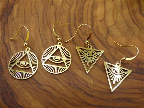 Eye Of Horus Geometry Life Flower Mandala Fibonacci Earrings Etsy