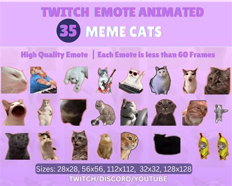 Meme Cat Emotes Animated Meme Ct Emotes Pack Meme Emotes Pack