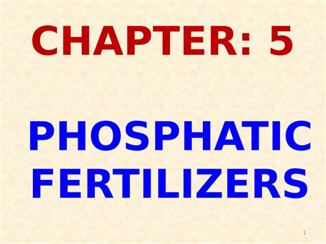 Pdf Phosphatic Fertilizers