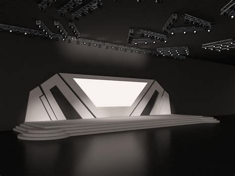 Premium Photo Event Futuristic High Tech Empty Stage Design With