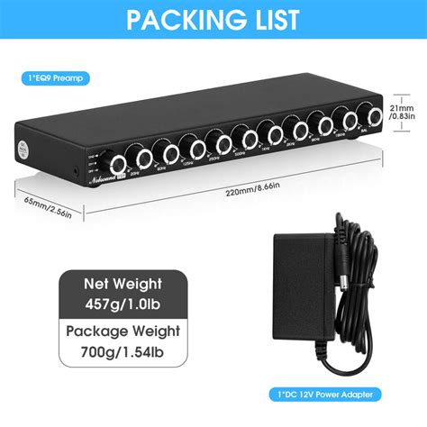 Nobsound Eq9 Hifi 9 Band Stereo Eq Preamp Analog Equalizer Audio Proce
