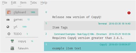 Tags — Copyq Documentation