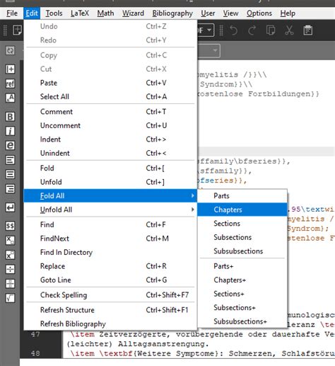 Collapsing Appendices Chapters Automatically In Texmaker Tex Latex
