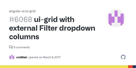 Ui Grid With External Filter Dropdown Columns · Issue 6068 · Angular