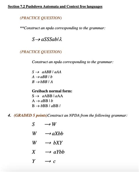 Solved Section Pushdown Automata And Context Free Chegg Com