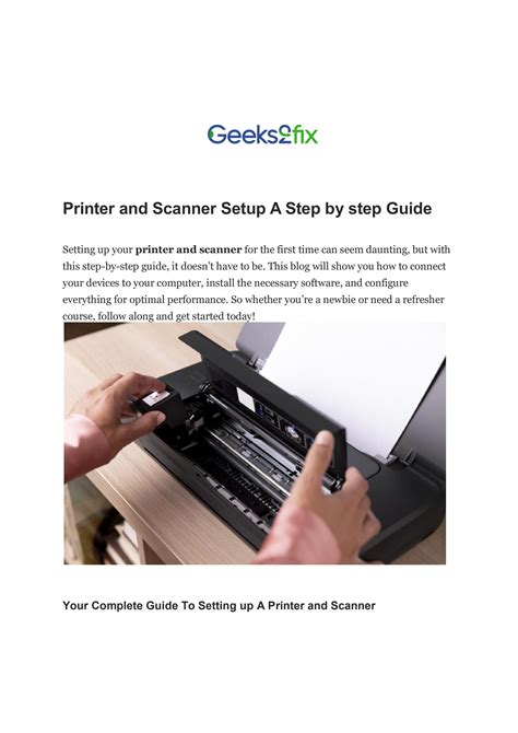 Printer And Scanner Setup A Step By Step Guide By Geeks2fix Issuu
