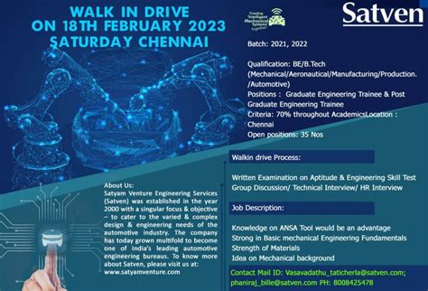 Gopi Krishnan On Linkedin Satven Hiring Trainee Engineers