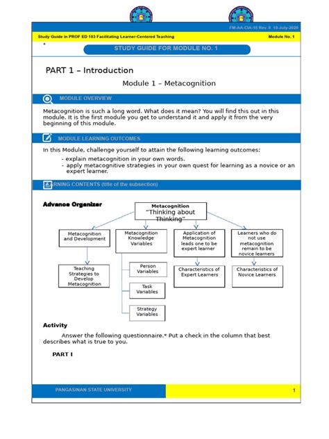 Module 1 Facltating Learner Centered Teaching 2021 Compress Pdf