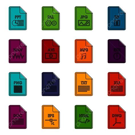 file format vector png images file format icons set app set line