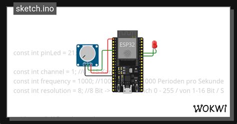 LED Dimmen Mit Potentiometer Wokwi ESP32 STM32 Arduino Simulator