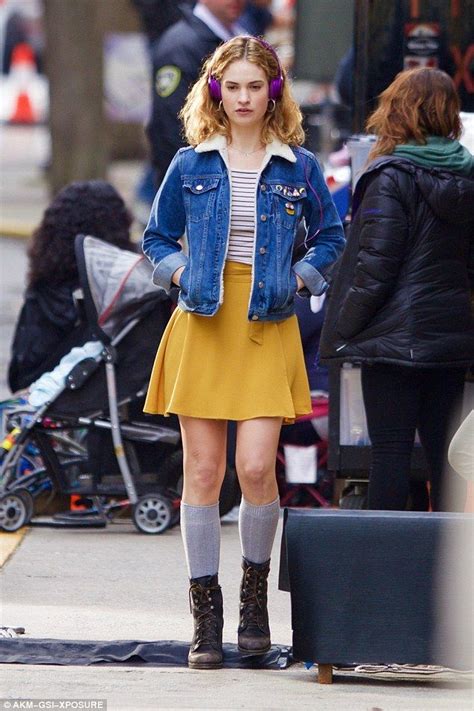 Lily James Gets Funky In A Yellow Flare Skirt On Set Of Baby Driver Artofit
