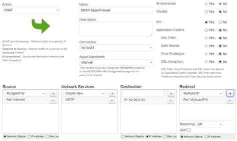 example configuring an access rule for the barracuda email security