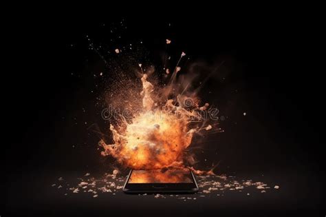 Smartphone Is Shown Engulfed In Flames Stock Illustration