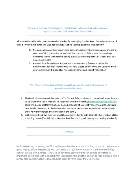 Assessment 3 Case Study Assistive Tech For Dementia Independence Studocu