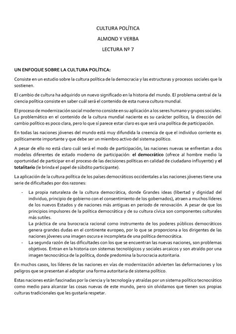 Lectura Nº 7 Doce Lecturas Fundamentales Warning Tt Undefined Function 32 Cultura PolÍtica
