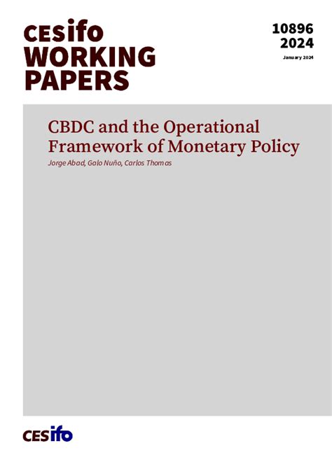 Cbdc And The Operational Framework Of Monetary Policy Working Paper Ifo Cesifo