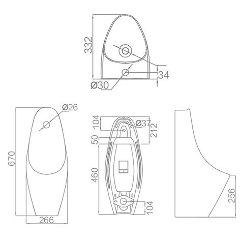 도재는 남자 Wc를 위한 단일 벽 말 탄 소변기 위 물 유입구에 글레이즈를 발랐습니다